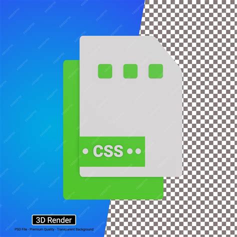 Premium Psd 3d Illustration Of Css File Format Icon