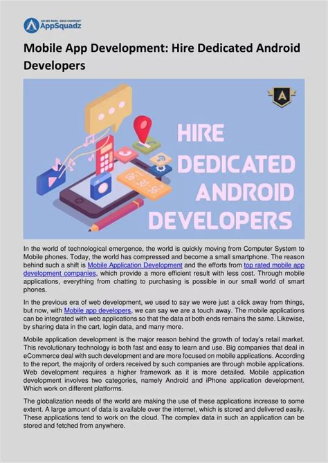 Ppt Mobile App Development Hire Dedicated Android Developers