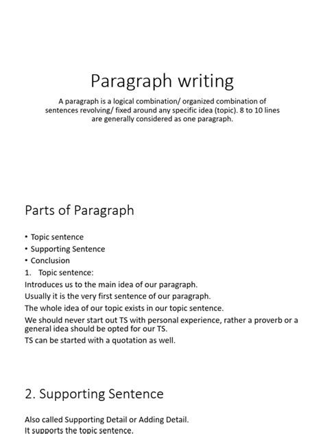 Paragraph Writing Pdf
