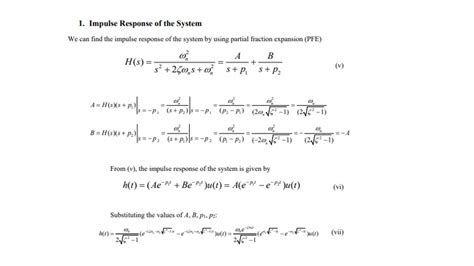 Solved Using Matlab Determine The Impulse Response Of The