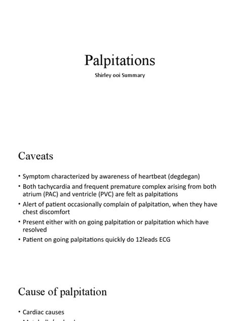 Palpitations Pdf Palpitations Pdf