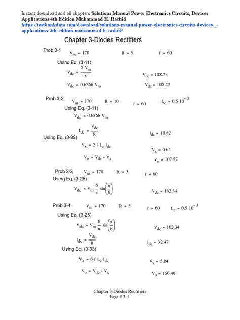 Solutions Manual For Power Electronics Circuits Devices And Applications 4th Edition Chapter 3