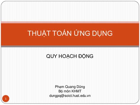 Pdf Applied Algorithms Đh Bách Khoa Hn Ts Phạm Quang Dũng