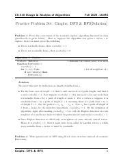 5 ProblemSet DFS BFS Solution Pdf CS 510 Design Analysis Of Algorithms Fall 2020 LUMS