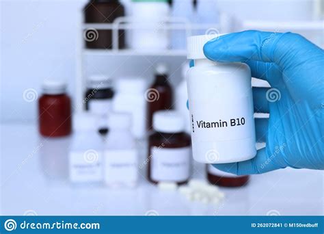Vitamin B10 Pills in a Bottle, Food Supplement for Health Stock Image ...