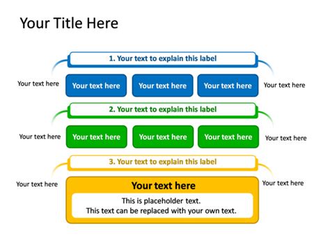 PowerPoint Slide Diagram Text Box Multicolor 3 Sections TG388 CrystalGraphics Com