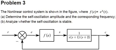 Problem 3 The Nonlinear Control System Is Shown In The Figure Where F
