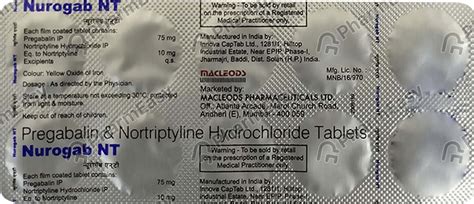 Nurogab Nt Strip Of 10 Tablets Uses Side Effects Price And Dosage