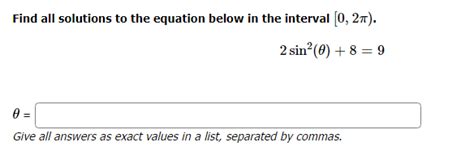 Solved Find All Solutions To The Equation Below In The Chegg