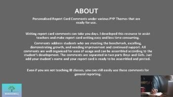 IB PYP REPORT CARD COMMENTS WHO WE ARE By WonderWellPYP TpT