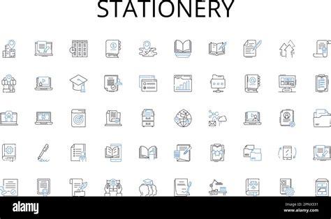 Stationery Line Icons Collection Satisfaction Support Assistance Communication Feedback