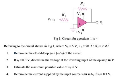 solved r2 r vso vi ow 1 io vo 1 0 fig 1 circuit for
