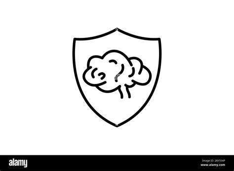 Defense Against Fallacies Icon Shield With Brain Icon Related To Critical Thinking Suitable