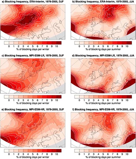 Blocking Frequencies For A C And E Winter December February Djf
