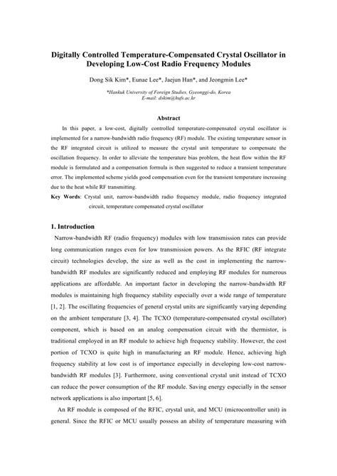 Pdf Digitally Controlled Temperature Compensated Crystal Oscillator