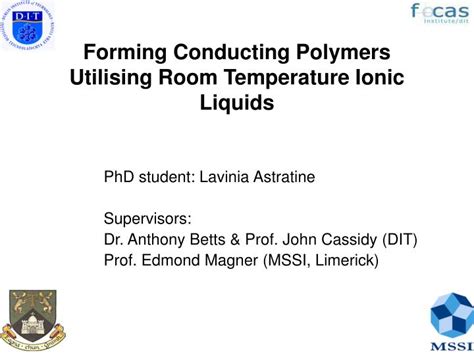 Ppt Forming Conducting Polymers Utilising Room Temperature Ionic Liquids Powerpoint