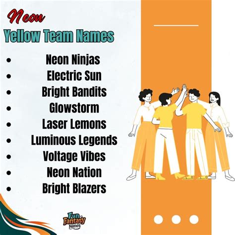 750 Yellow Team Names Funny Unique Catchy And Best Ideas