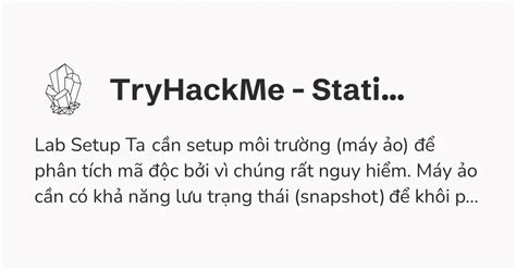 TryHackMe Static Malware Analysis