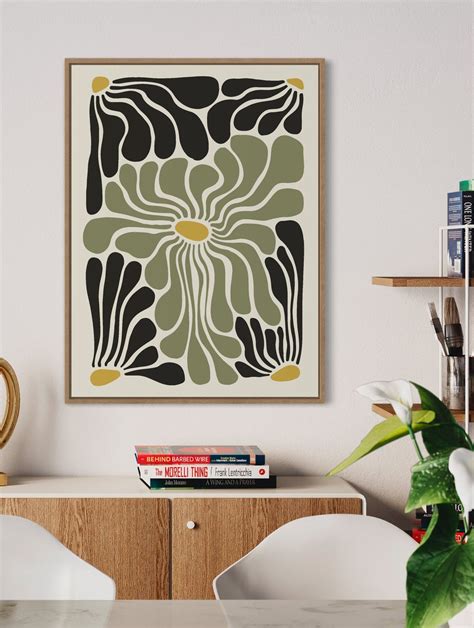Mid Century Modern Botanical Print Abstract Floral Wall Art Etsy
