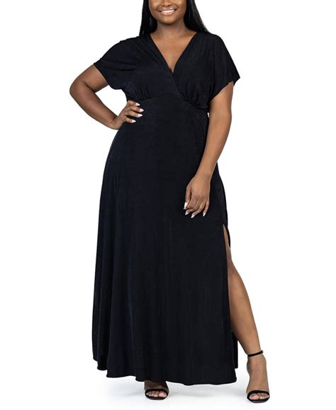 Заказать Повседневные платья Plus Size Front Slit Empire Waist Maxi