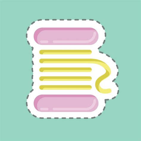 Sticker Line Cut Spool Suitable For Education Symbol Simple Design Editable Design Template