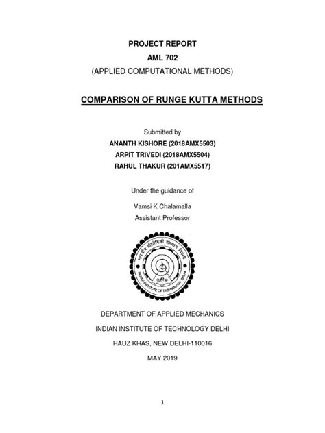 Comparison Of Rk Methods Pdf Numerical Analysis Ordinary