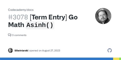 Term Entry Go Math `asinh` · Issue 3078 · Codecademydocs · Github
