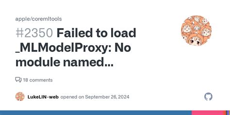Failed To Load Mlmodelproxy No Module Named Coremltools