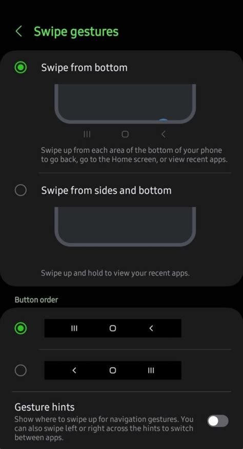 how to enable 3 swipe navigation gesture on samsung one ui 7 6 1 1