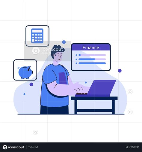 Man Analysing Finance On Laptop Animation Free Download Business