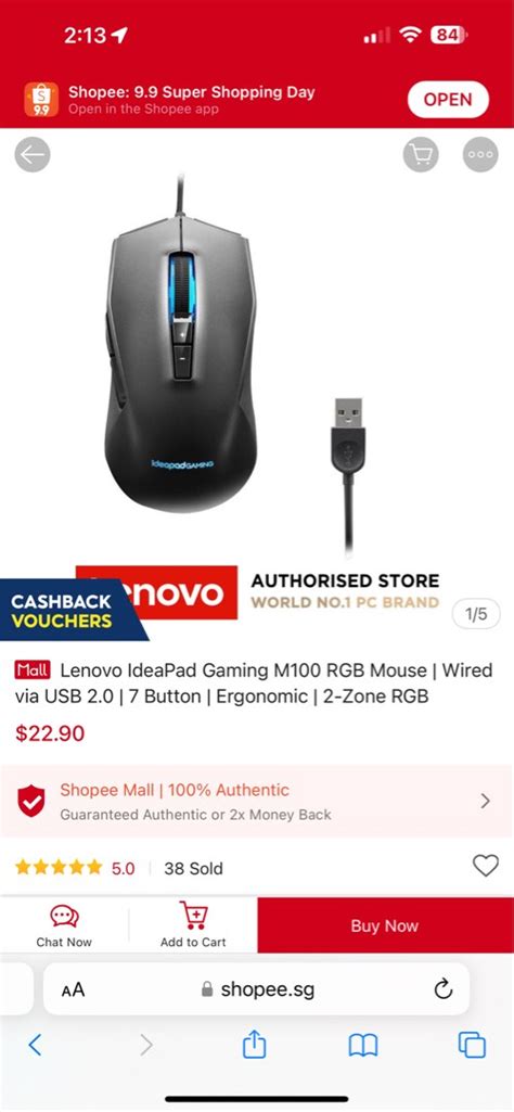 Lenovo Wired Gaming Mouse M Computers Tech Parts Accessories Mouse Mousepads On