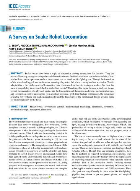 PDF A Survey On Snake Robot Locomotion