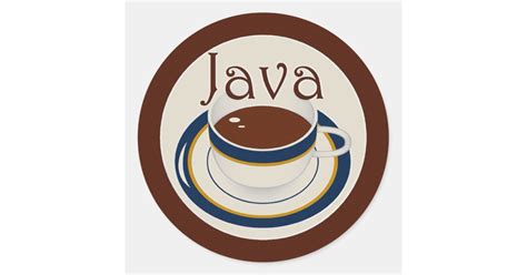java classic round sticker zazzle