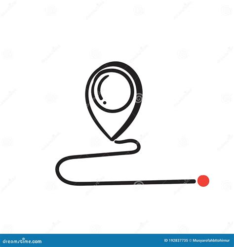 Hand Drawn Doodle Gps Icon Symbol For Relocate Position With Doodle