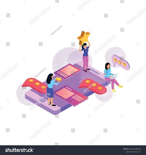 Crm Customer Relationship Management Isometric Composition Stock Vector Royalty Free