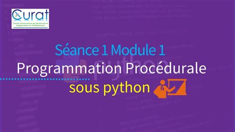 Séance 1 Module 1 Introduction à Python Youtube