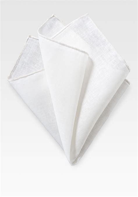Classic Linen Pocket Square In White Bows N