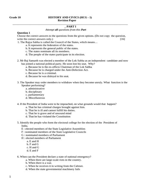 Grade 10 History And Civics Revision Paper Pdf Mahatma Gandhi