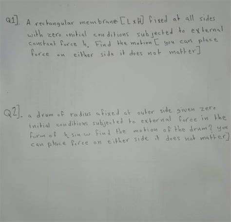 Q A Rectangular Membrane LXH Fixed At All Sides Chegg