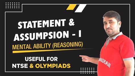 Statement And Assumption I Reasoning Ntse Youtube