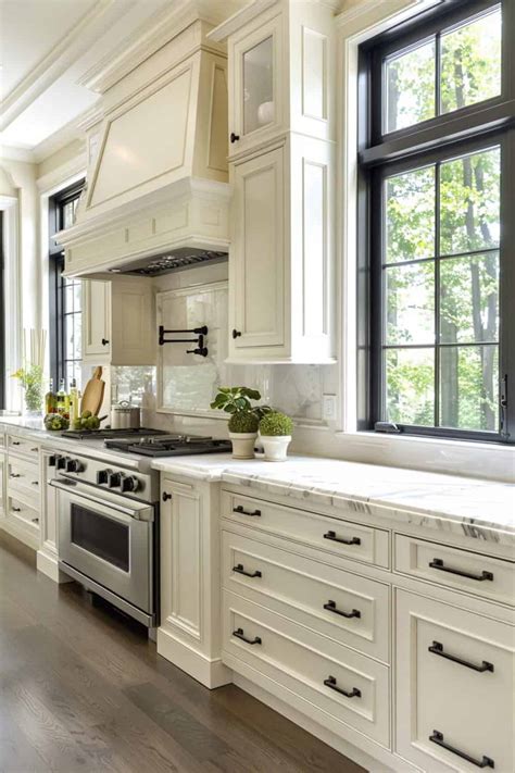 White Kitchen Cupboards With Black Handles Timeless Elegance In Modern