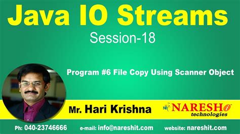 Io Streams Session18 Program 6 File Copy Using Scanner Object Java Tutorial Mrhari