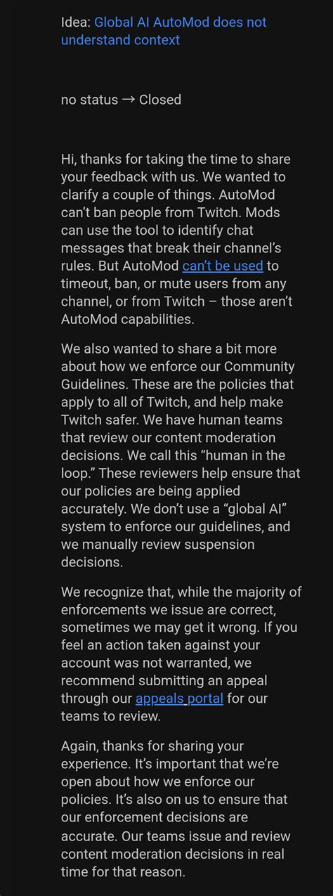 Twitchs Response To The Ai Automod R Paymoneywubby