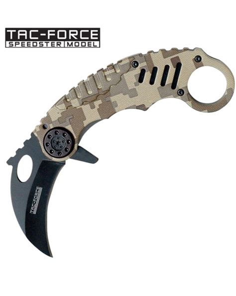 Tac Force Desert Camo Karambit Spring Assisted Folding Knife