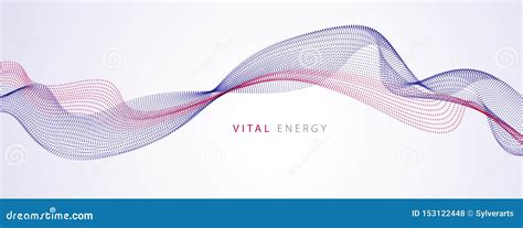 Array Of Particles Flowing Dynamic Sound Wave 3d Vector Illustration Stock Vector