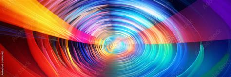 Kaleidoscope Tunnel View Vibrant Rainbow Colors Spiraling Motion