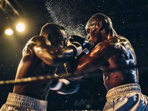 Dynamic Boxing Match Under Spotlight Premium Ai Generated Image Dynamic Boxing Match Under Spotlight Premium Ai Generated Image