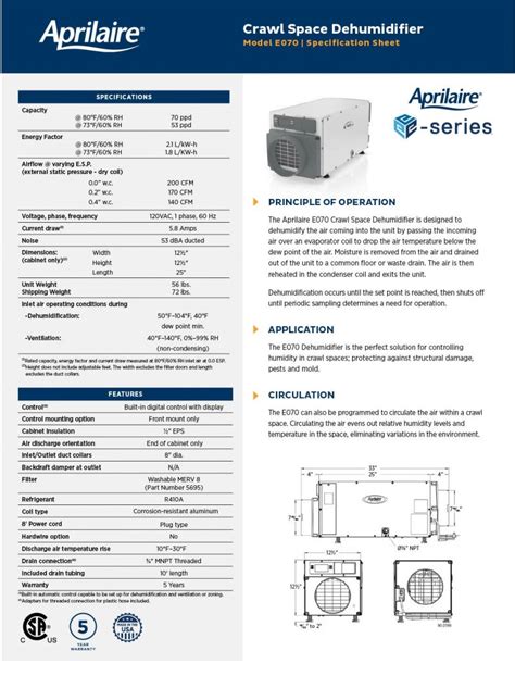 Aprilaire Crawl Space Dehumidifiers Richtech Industries