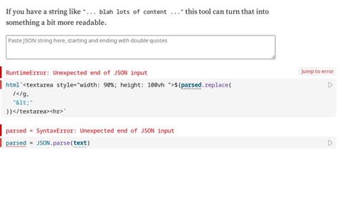 Display Content From A Json String Simon Willison Observable