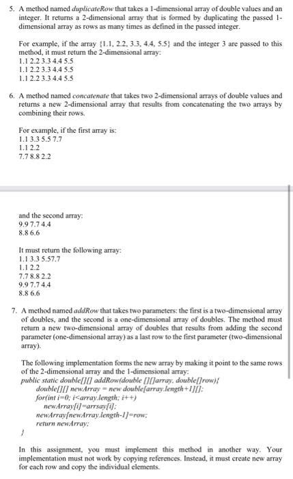 Solved Write The Following Methods In Your Class 1 A